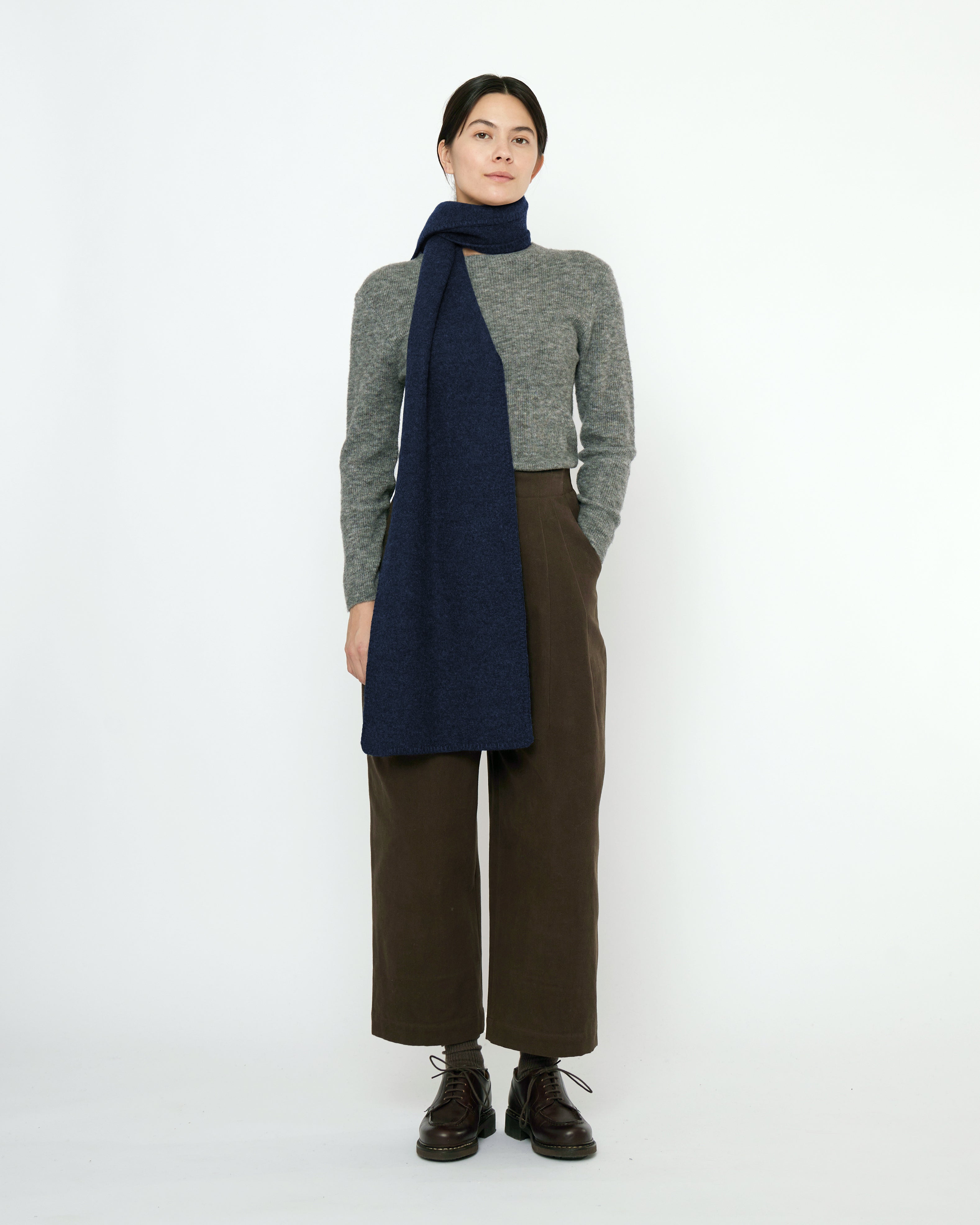Long Scarf - Boiled Wool - FW25 - Navy – 7115 by Szeki